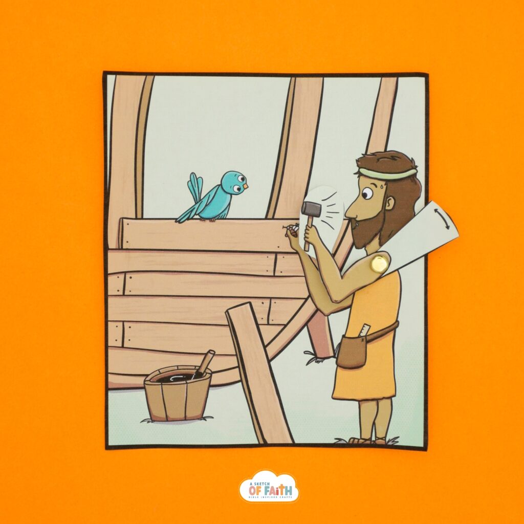 Noah builds the ark craft – Easy Bible Crafts for kids