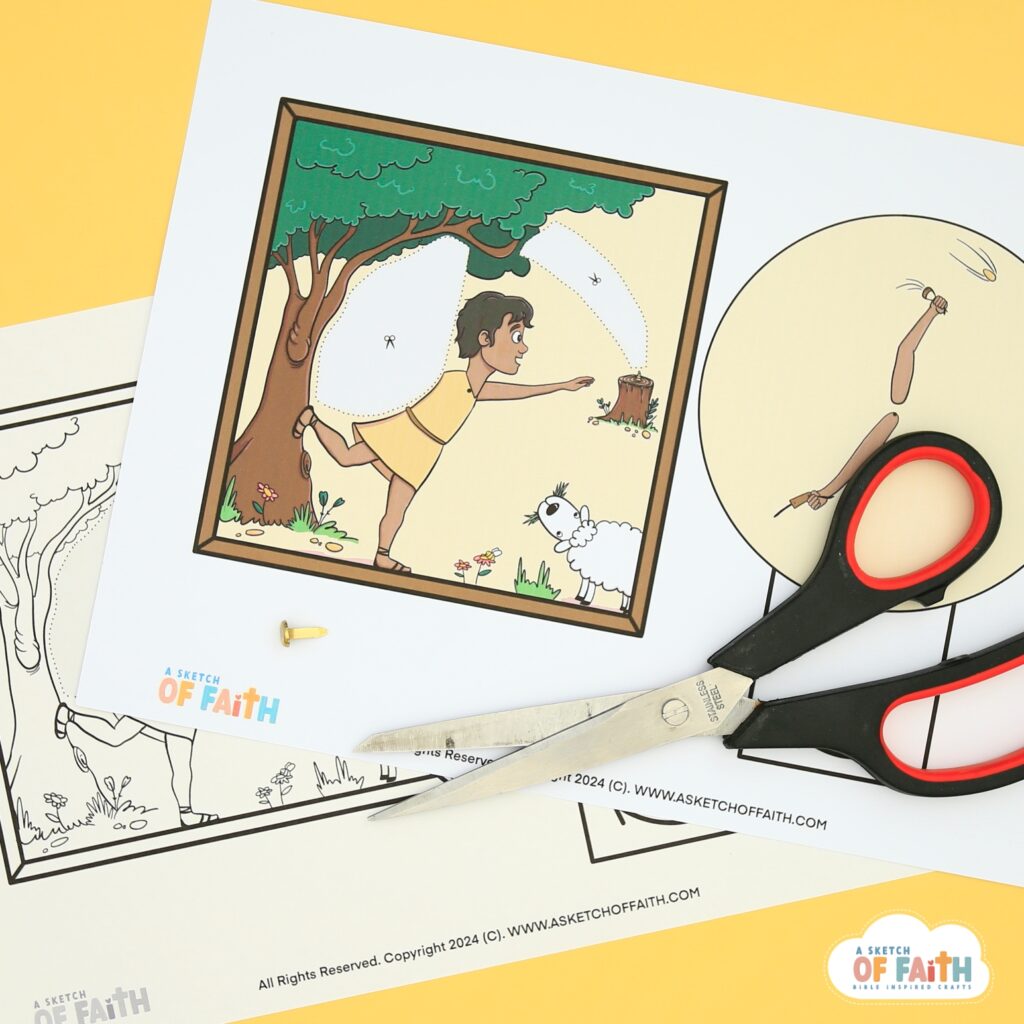 David Practices His Slingshot – Easy Bible Crafts for kids