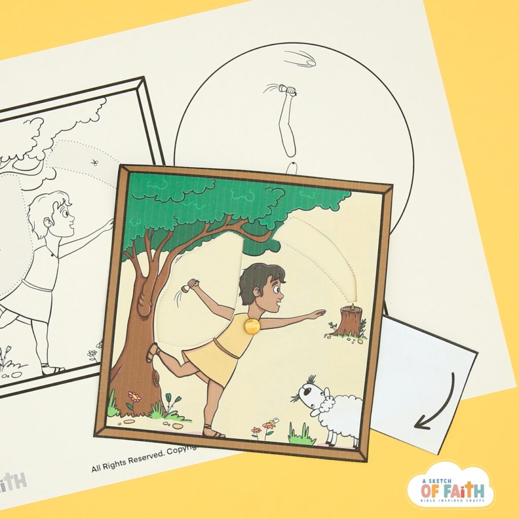 David Practices His Slingshot – Easy Bible Crafts for kids