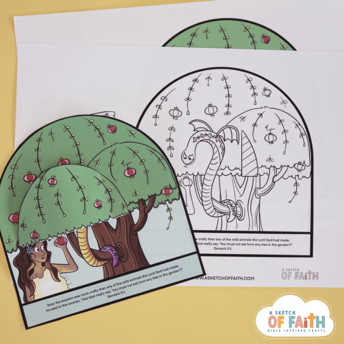 Eve Tempted in Eden Craft – Easy Bible Crafts for kids